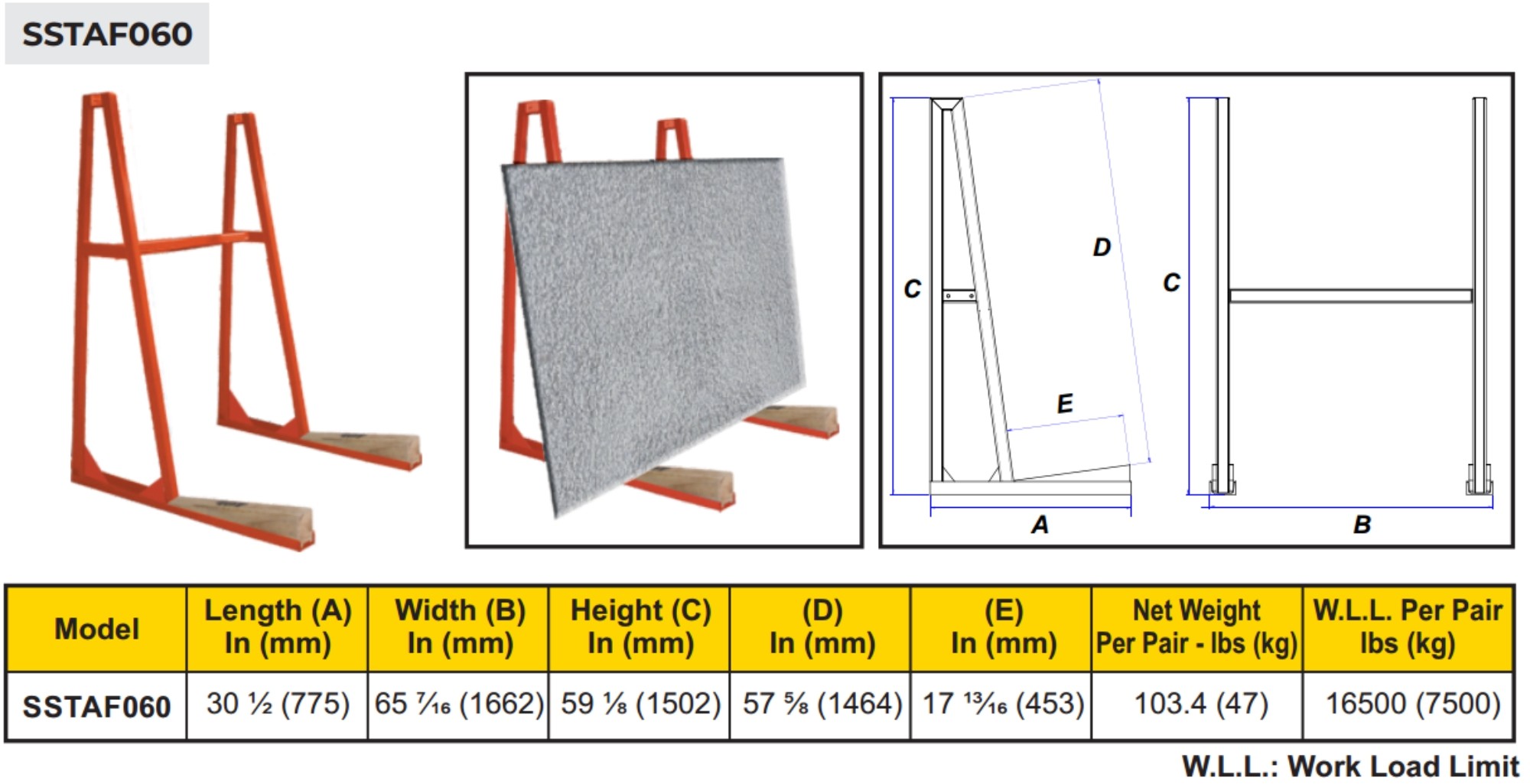 ABACO SINGLE SIDED TRUCK A-FRAME - SSTAF060